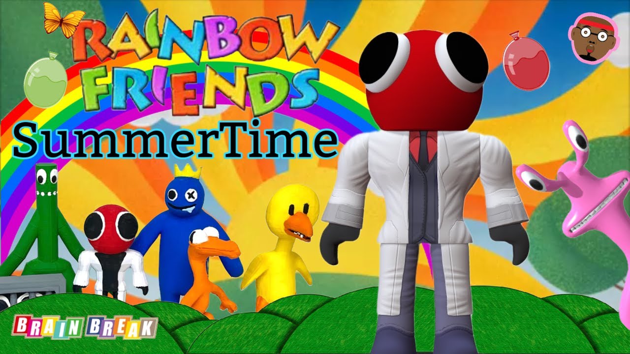 Rainbow Friends Summer Run | Summer Run and Freeze | Brain Break ...