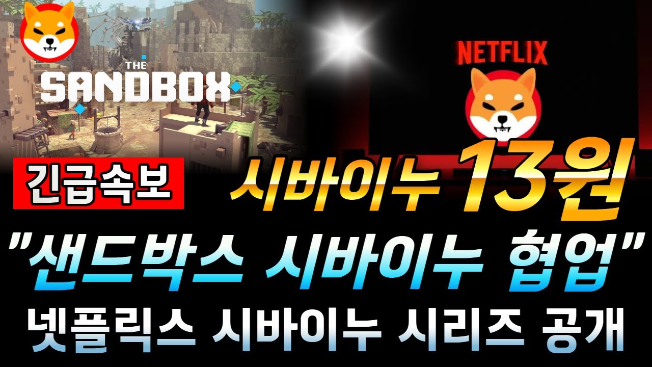 시바이누 코인 시바이누코인 샌드박스 파트너쉽 발표 넷플릭스 새로운 시리즈 오픈 시바이누호재 시바이누전망 비트코인