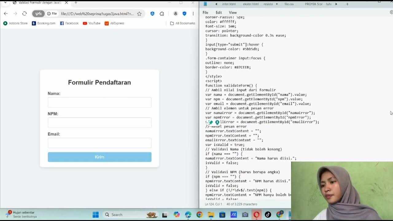 Validasi Formulir dengan JavaScript dan CSS - YouTube