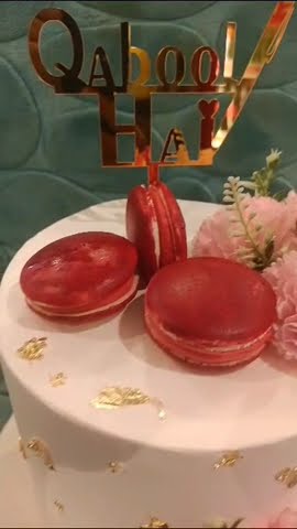 Qabool hy cake l Macron cake l wedding cake decorating ideas - YouTube