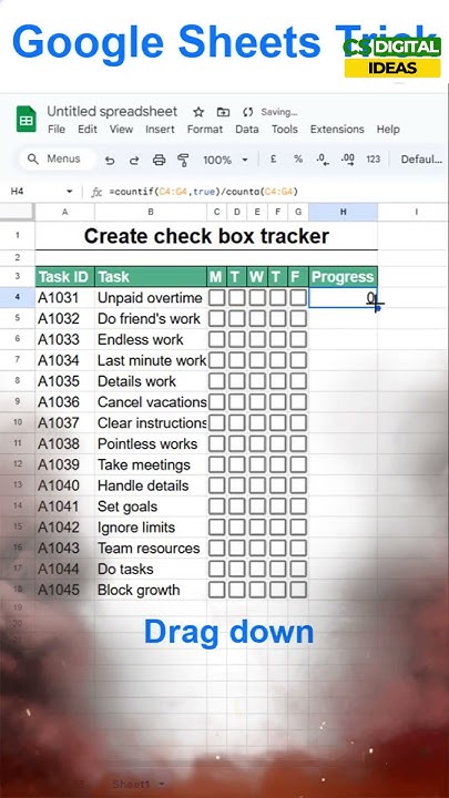 How to Find Attendance Percentage in Google Sheets Using Checkboxes | Attendance Percentage in ...
