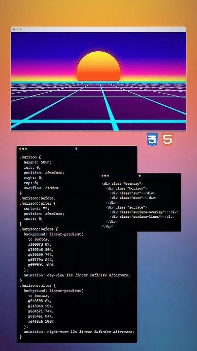 Synthwave Motion Using Pure Css And Html🧑‍💻 Coding Programming 2024 Csstricks Html Css