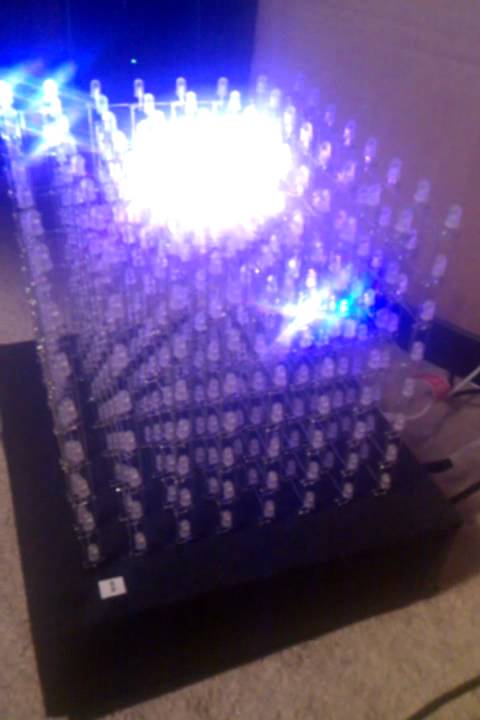 Asteroids game on my 8x8x8 LED cube - YouTube