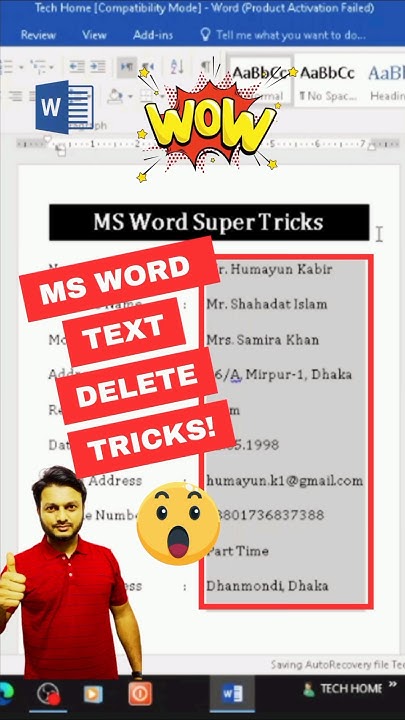 MS WORD TEXT DELETE SUPER TRICKS🔥😍 #msword #mswordtricks #microsoft #shortsviral #shorts # ...