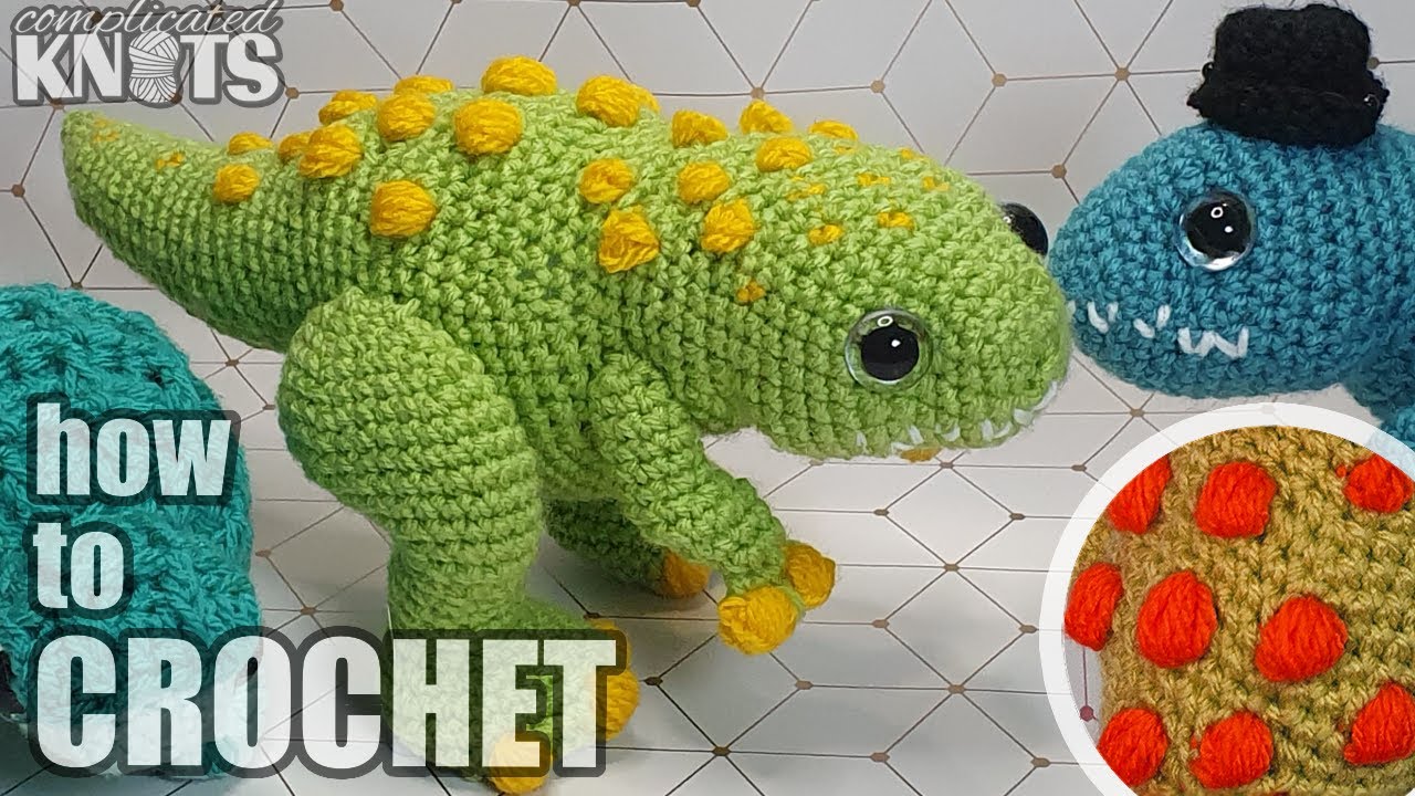 How to crochet a T-Rex - with a puff stitch tutorial - YouTube