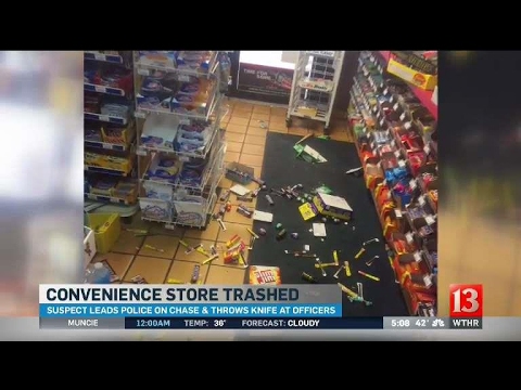 Convenience store trashed - YouTube
