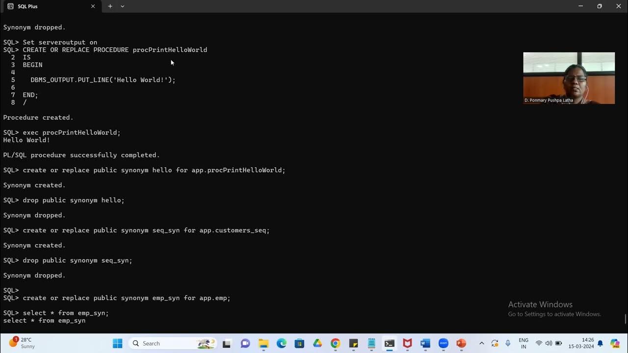 Oracle Synonym Youtube