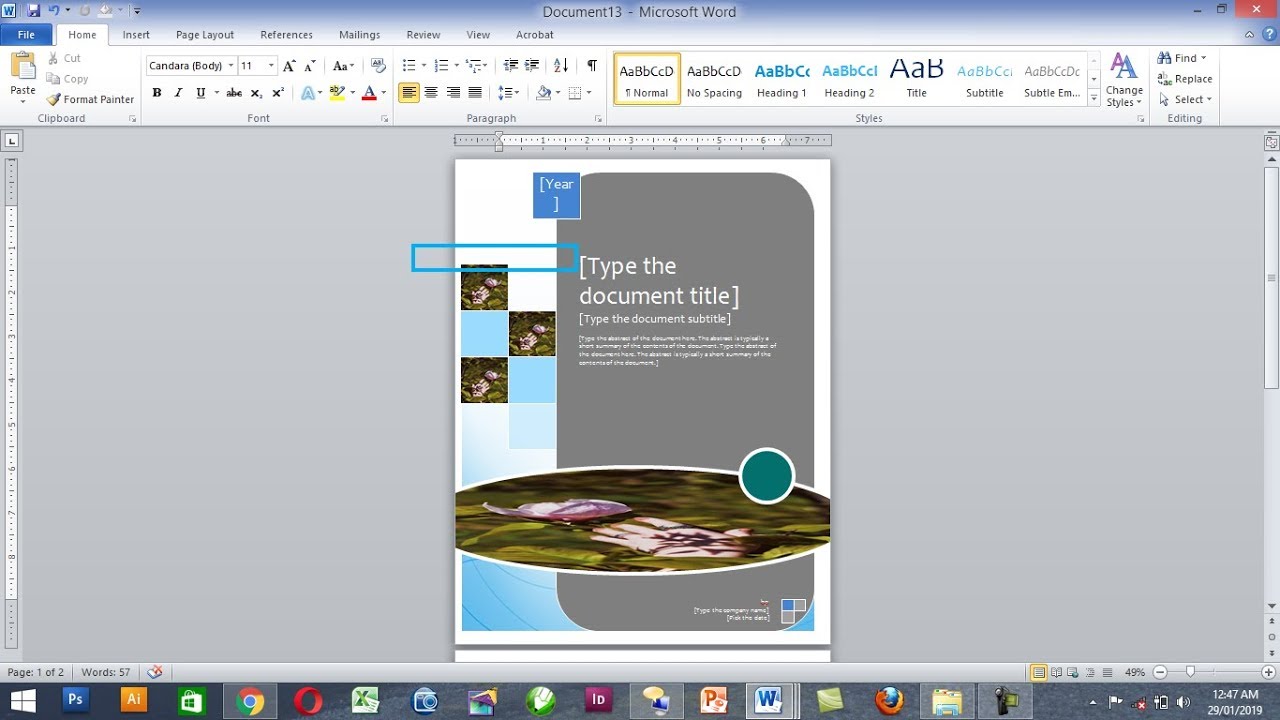 How to design beautiful book cover page designing in MS word. - YouTube