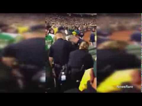 Baseball fan tasered after altercation with police - YouTube