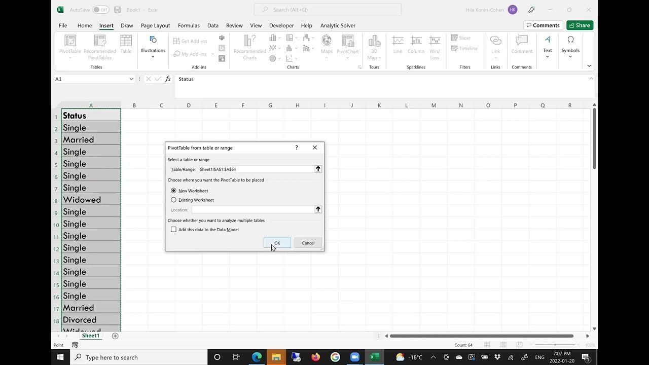 How to create Frequency distribution by using Excel Pivot Table - YouTube
