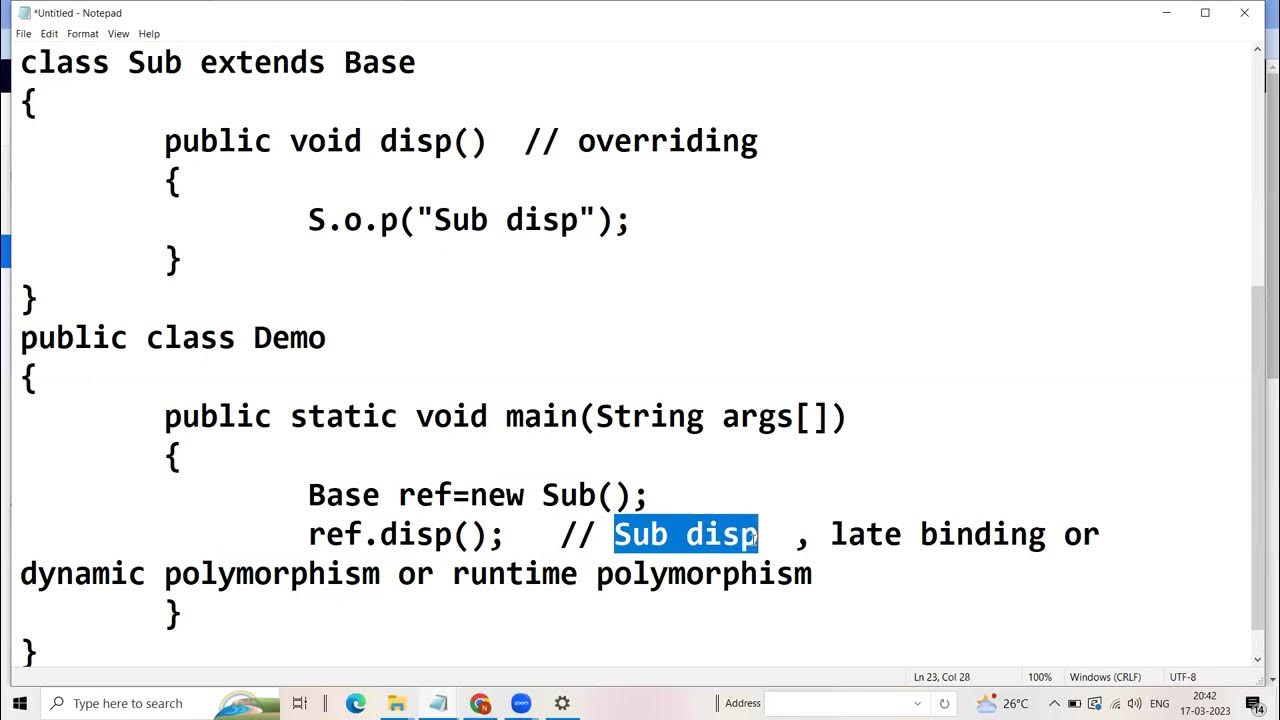 Core JAVA 8 Late binding or dynamic polymorphism and compiler's role in ...