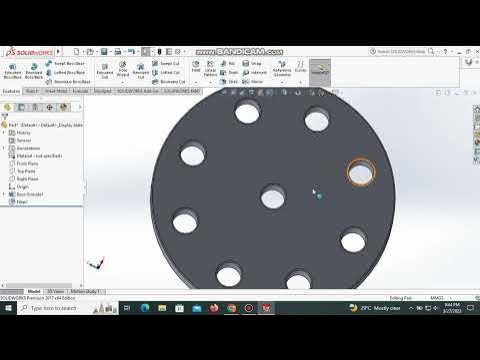 SOLIDWORKS BASIC TUTORIAL 04- How to use Circular & Linear Pattern Features. - YouTube