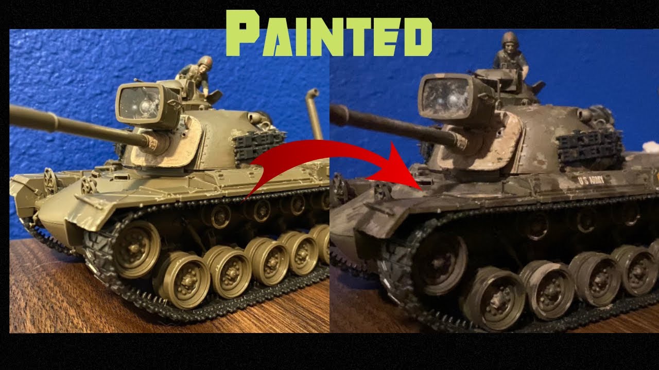 I painted my M48A3 Patton tank by Tamiya - YouTube