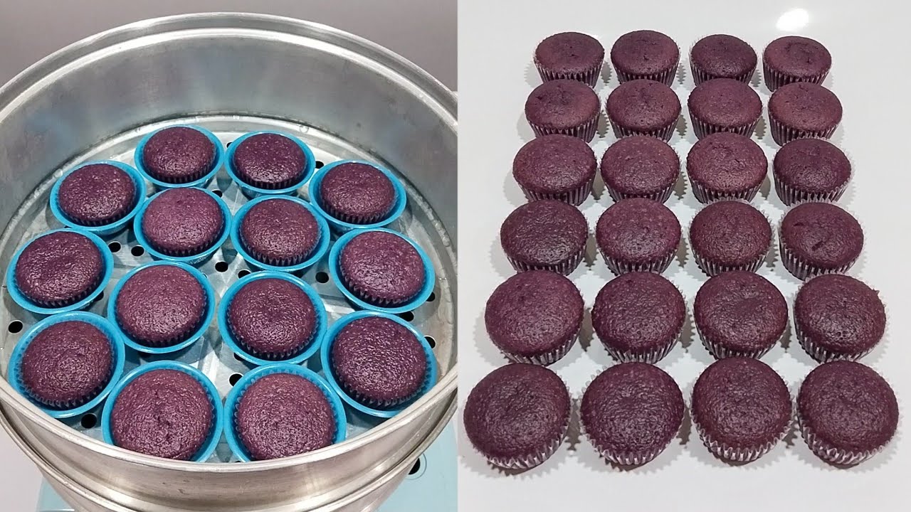 Steamed ube moist cupcake recipe - YouTube