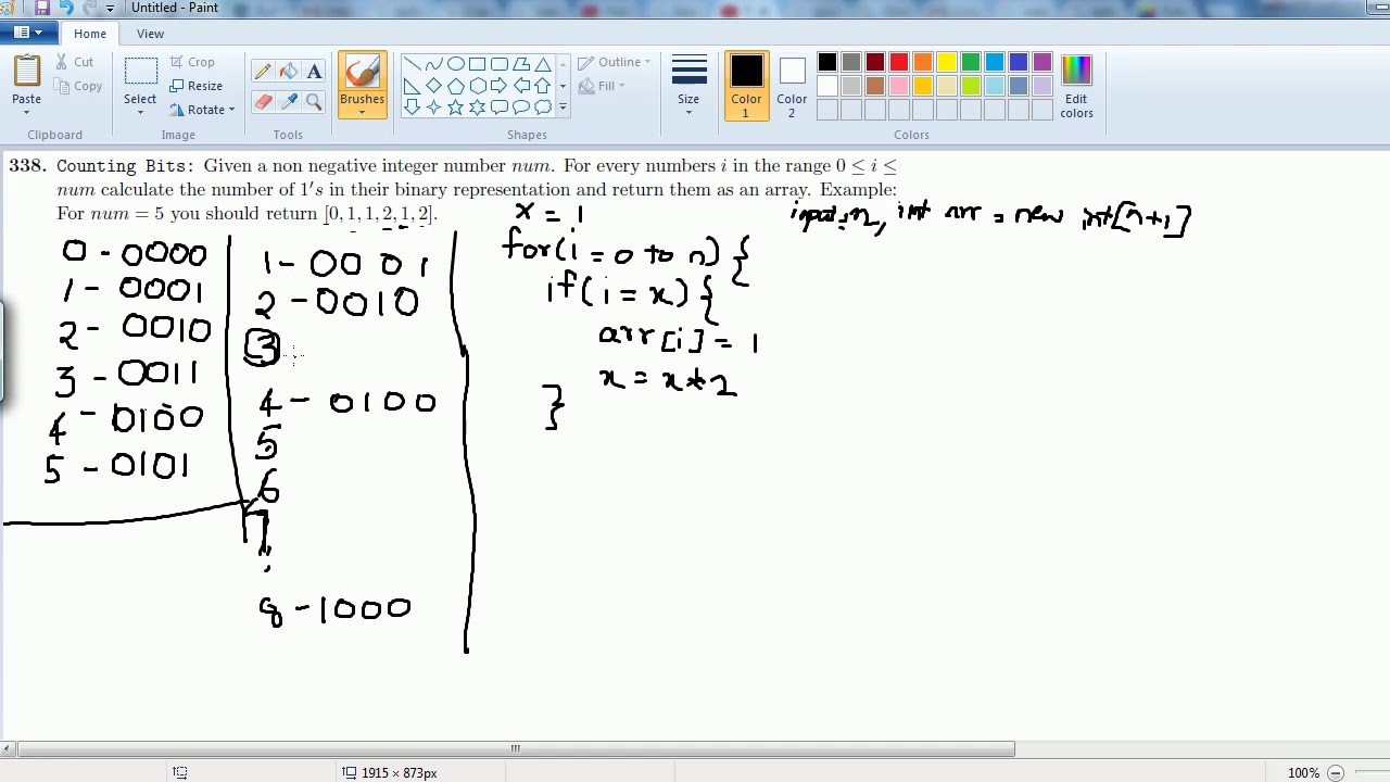 Counting Bits Problem Easy Youtube