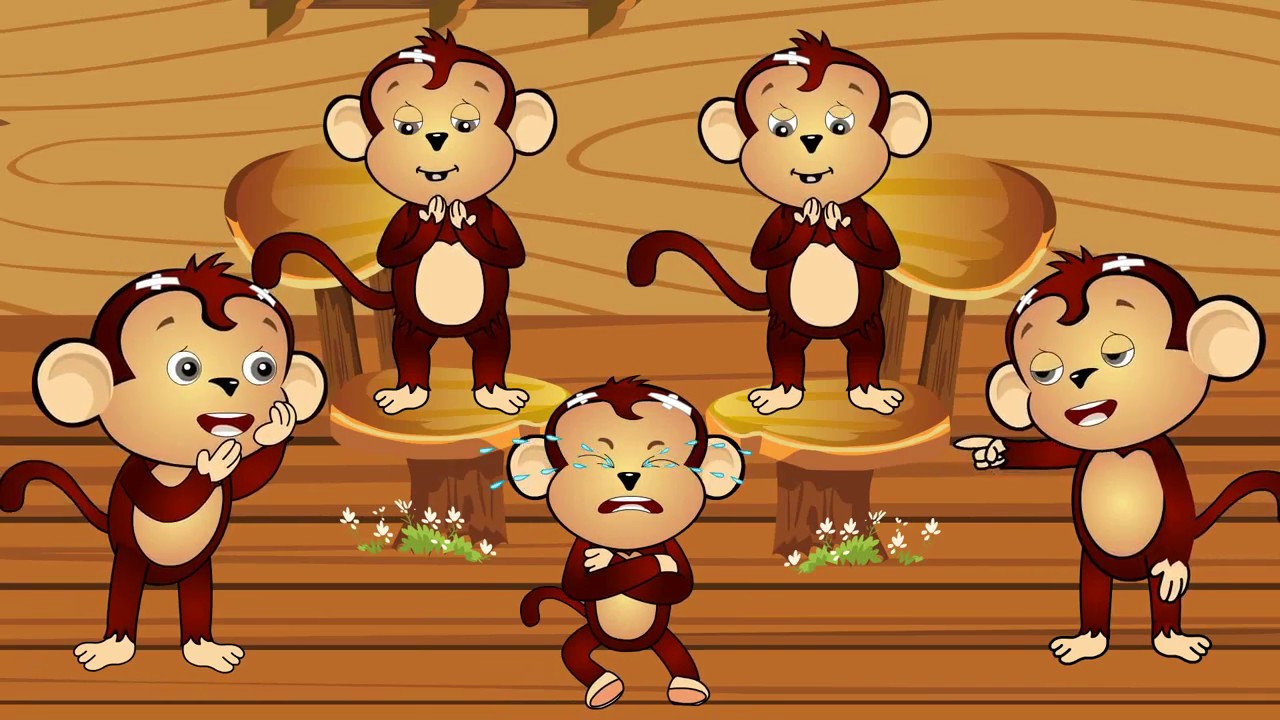 Five little Monkeys Jumping On the Bed - YouTube