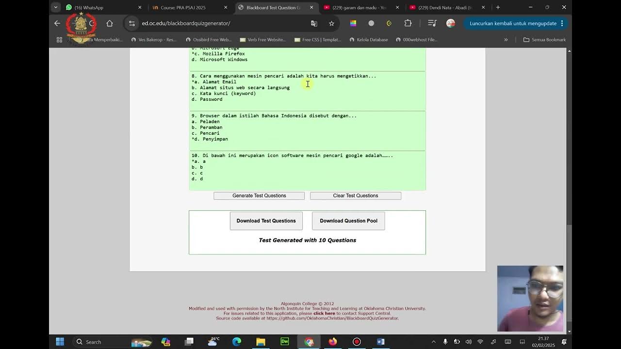 Tutorial Input/Import Soal Sekaligus ke Moodle menggunakan Blackboard Quiz Generator - YouTube