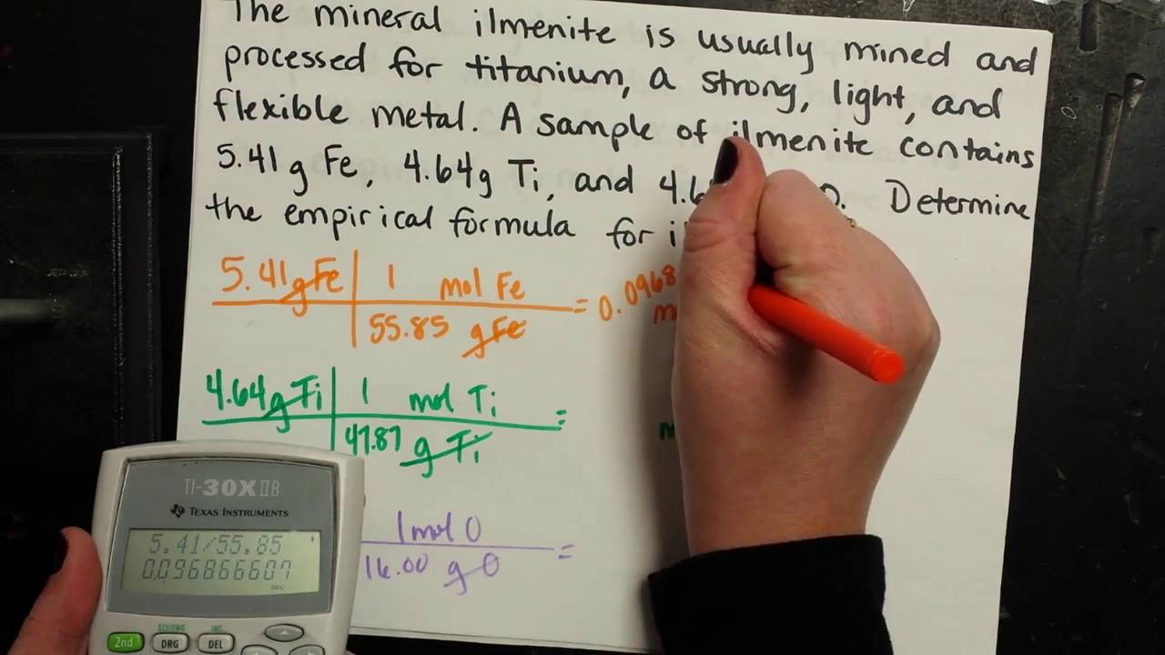 EMPIRICAL AND MOLECULAR FORMULAS - Sample Problem 2 - (slide 4) - YouTube