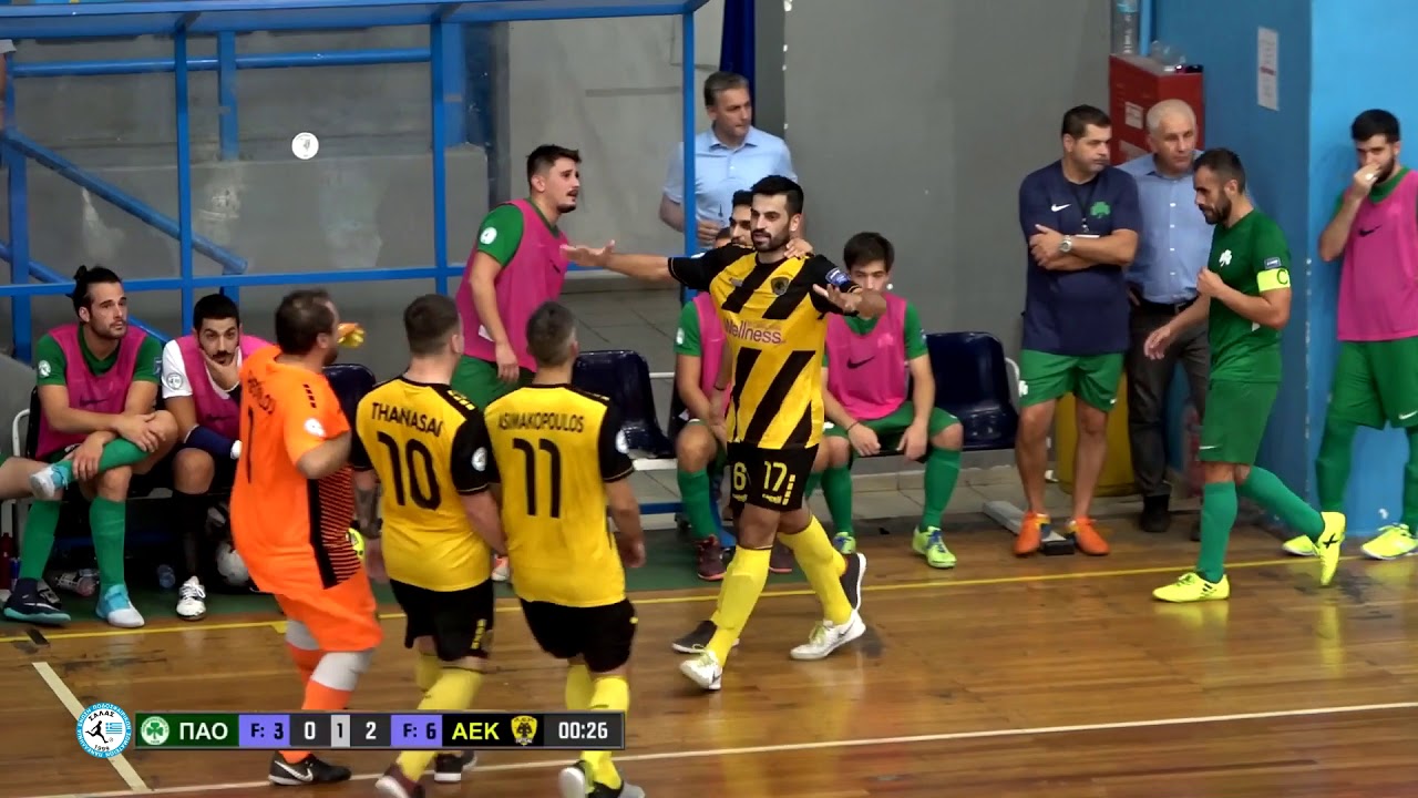 2019-20 Stoixman.gr Futsal Super League ΠΑΟ-ΑΕΚ Highlights 22/09/2019 ...