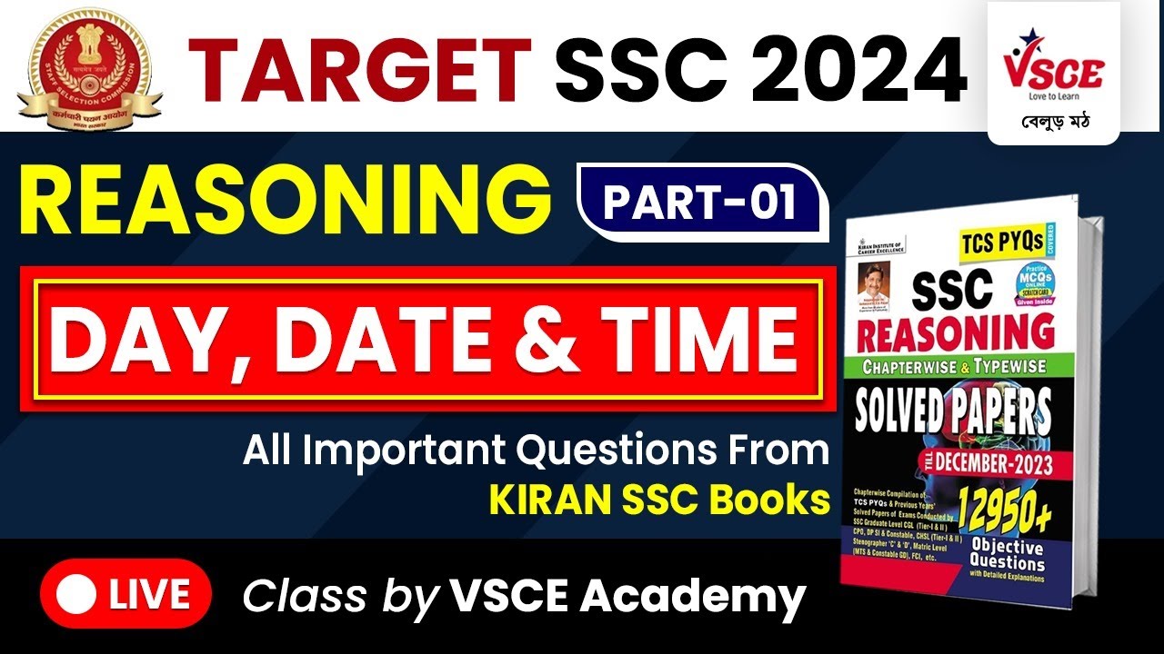 Calendar & Clock | Logical Reasoning | SSC CGL, CHSL, MTS, GD | Kiran ...