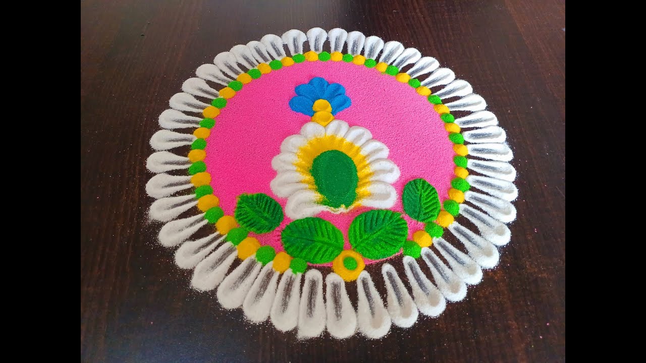 Easy Dot Rangoli | Corner Rangoli | Small and Easy Rangoli | Rangoli ...