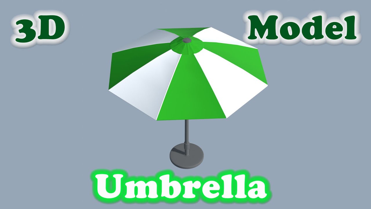 Umbrella outdoor 3D model. Created in Blender. - YouTube