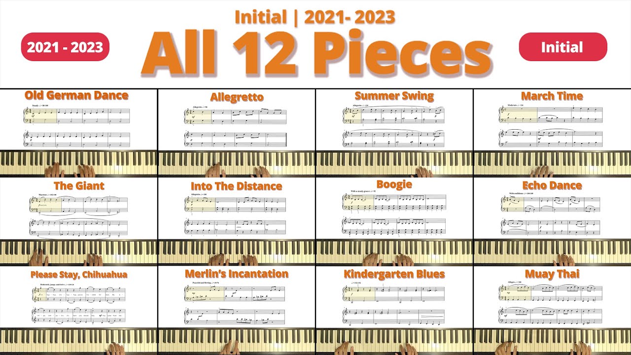 All 12 Pieces | Trinity Piano Initial | Latest Syllabus - YouTube