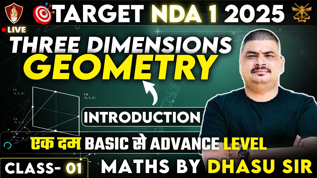 NDA 1 2025 Maths | Three Dimensions Geometry | NDA Free Online Coaching Classes | Dhasu Sir ...