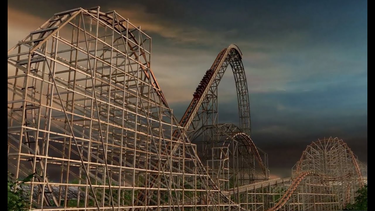 Take a virtual ride on the new Goliath wooden roller coaster - YouTube