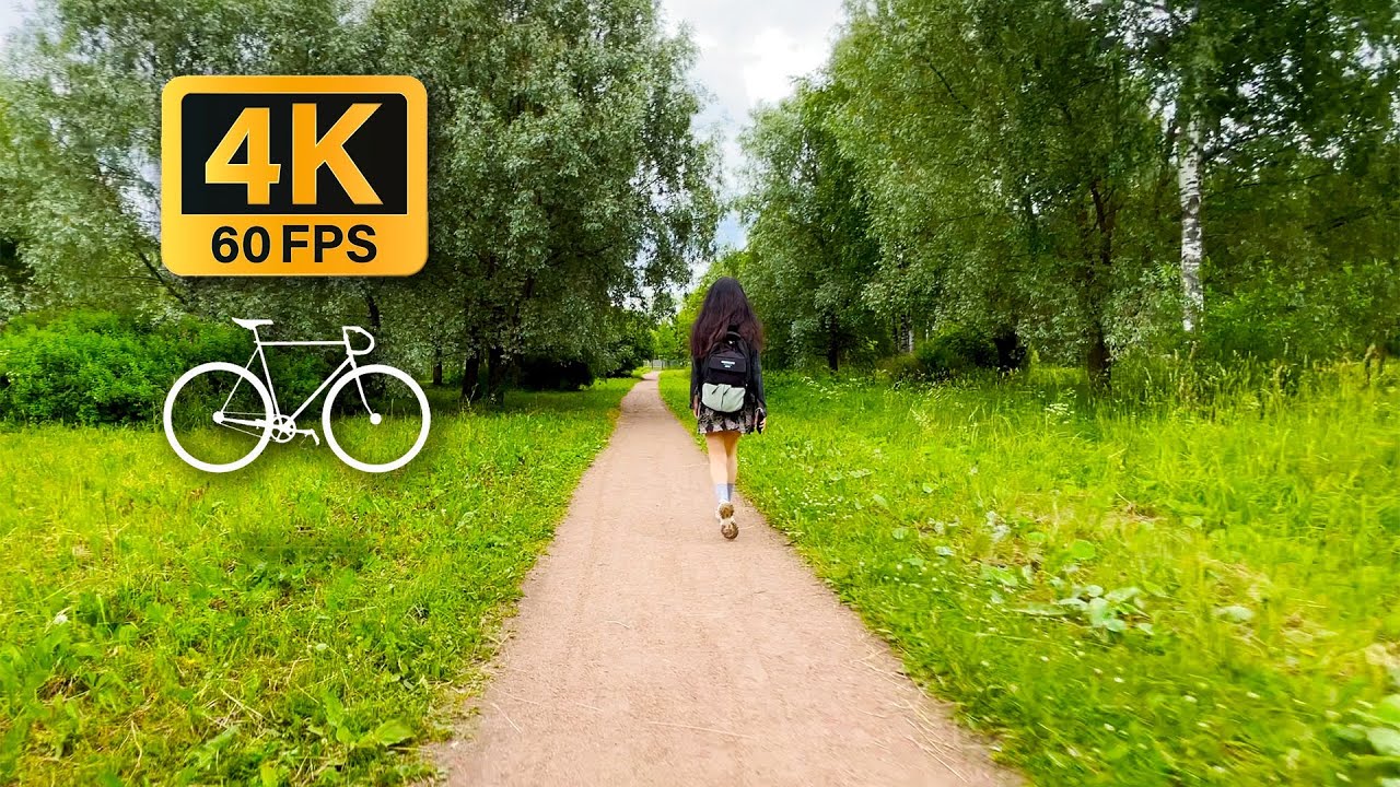 Fixed Gear Bike ride 4K vitrual indoor cycling workout in Russia St ...