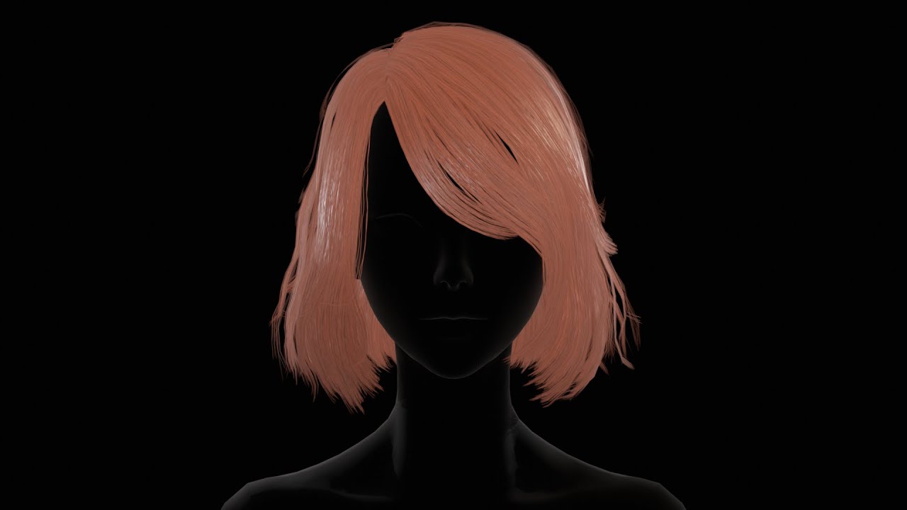 Real-time 3D Game Hairstyle Woman Hair-card Lowpoly - YouTube