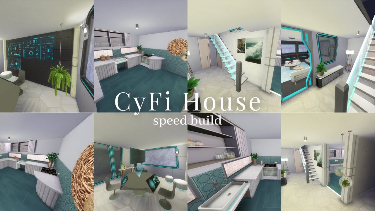 CyFi House: Part 3 - Kitchen and Office | The Sims 4 | Speed Build ...