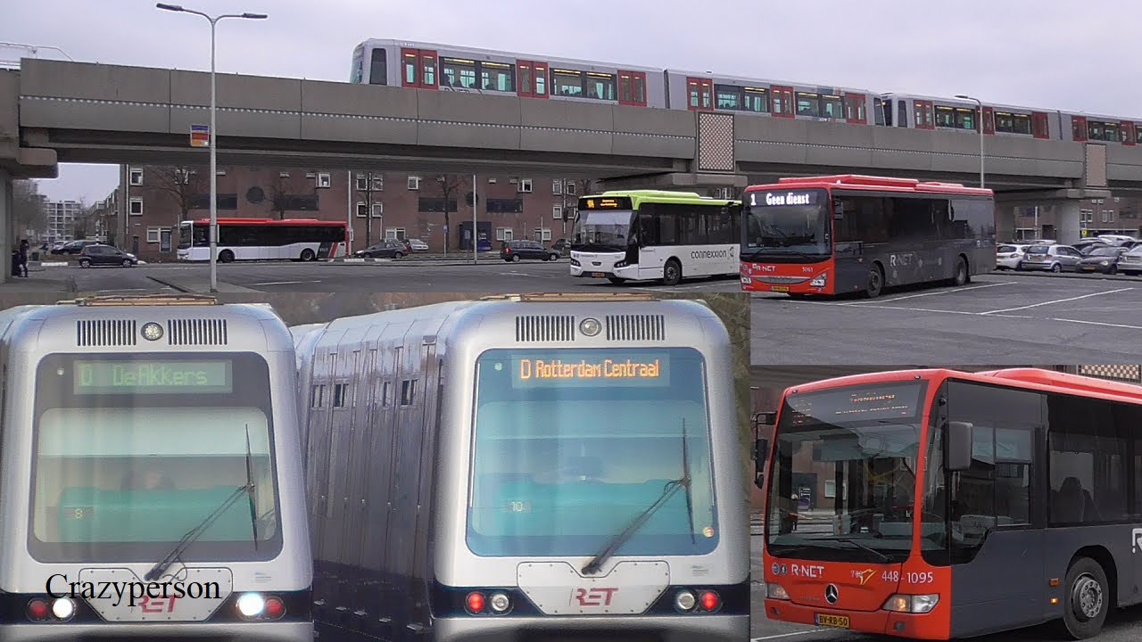 Bussen en RET Rotterdam Metro in Spijkenisse op Oudejaarsdag - YouTube