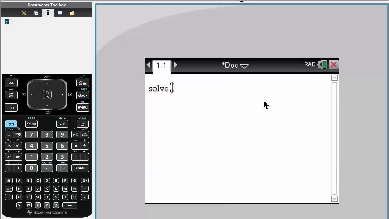 Solving one variable equations in the TI-nSpire CX CAS - YouTube