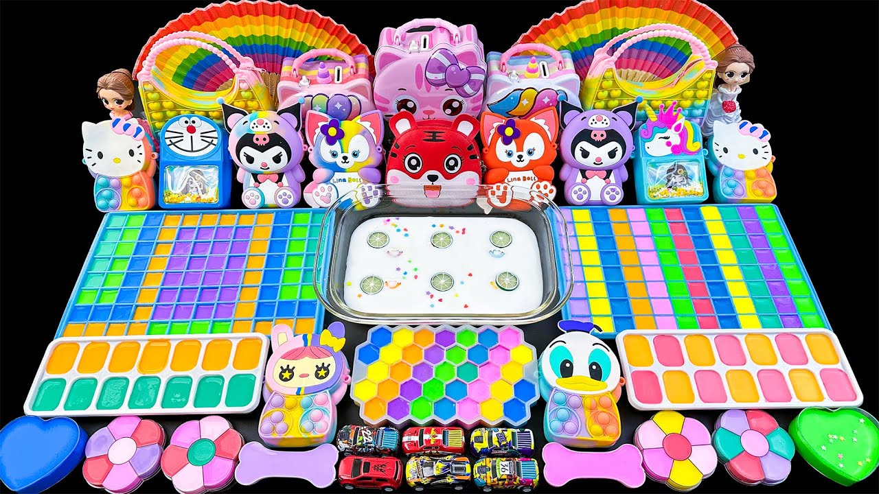 Random Slime Mix ASMR 🌈Satisfying Rainbow Colored Slime Mix with Kuromi ...
