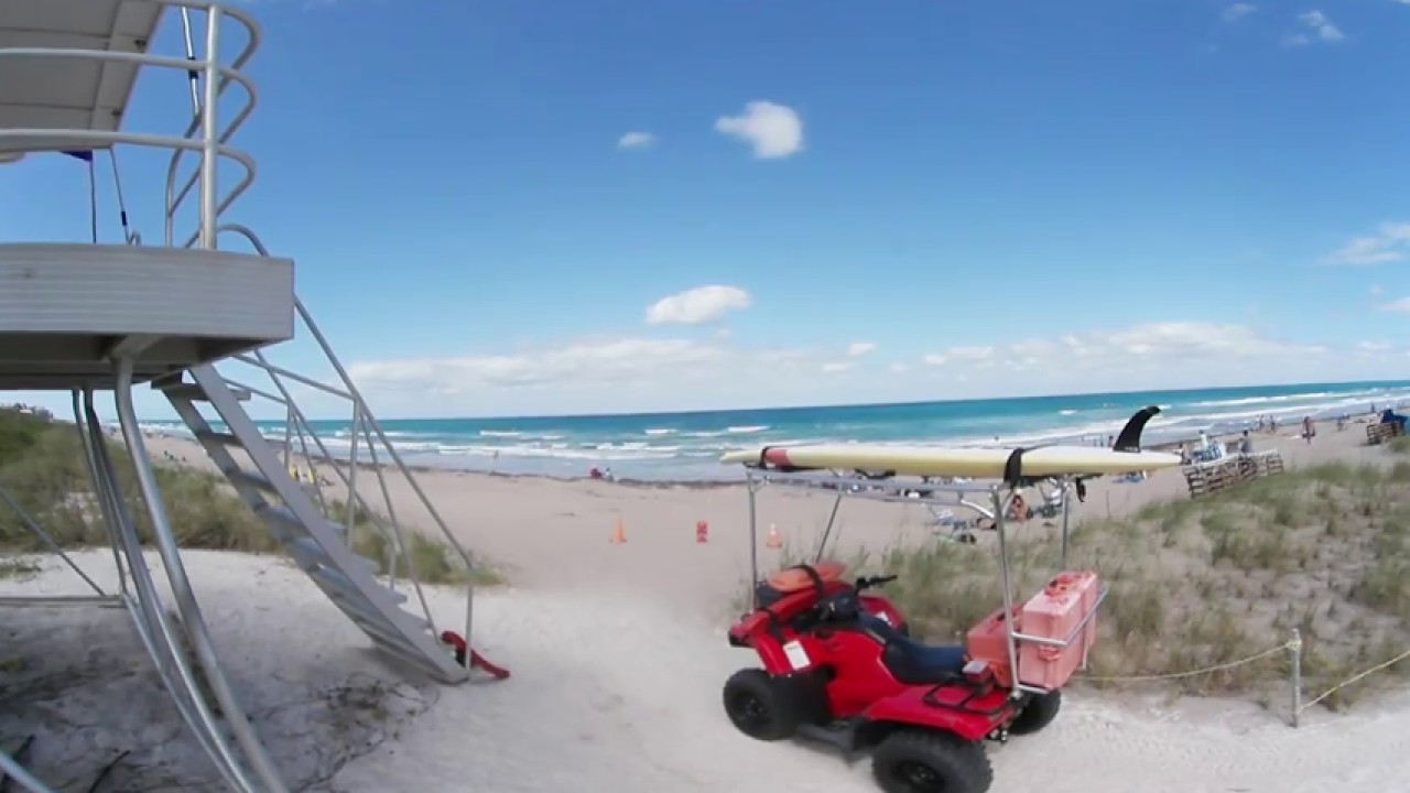 Virtual Reality Life Guard Beach Scene 360 Video - YouTube