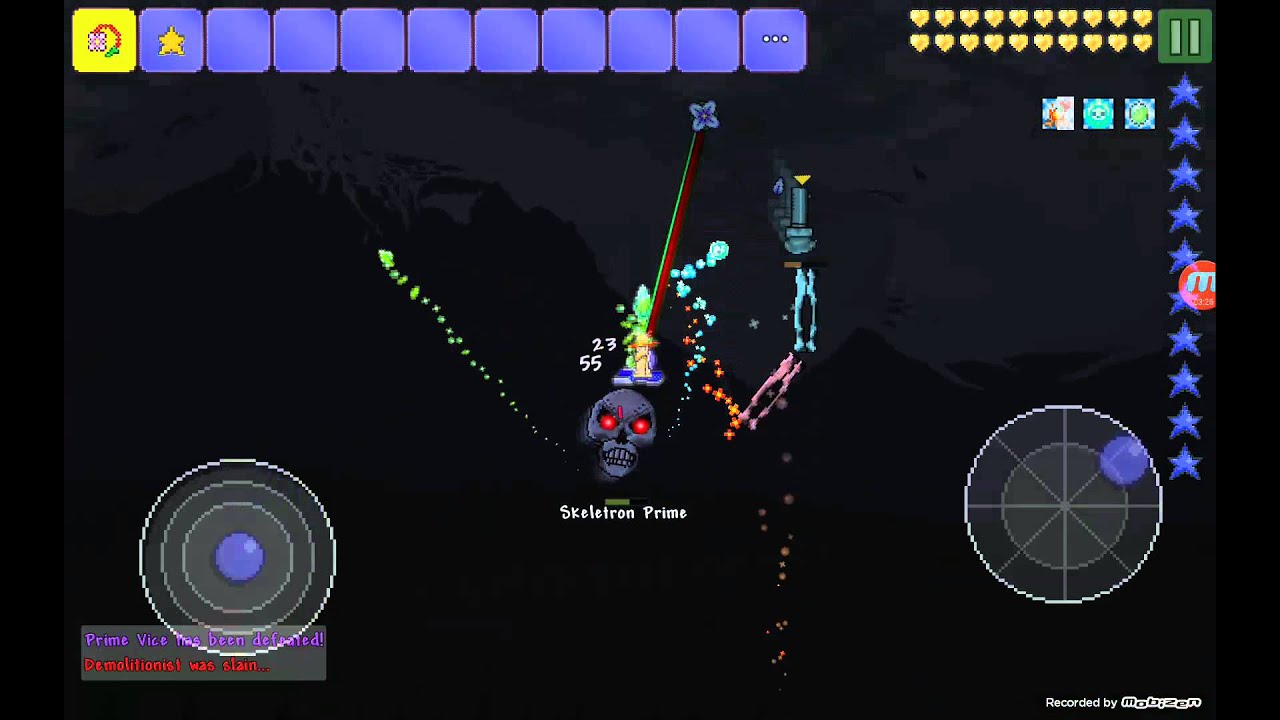 Terraria pe - Flower Pow vs Skeletron prime - YouTube