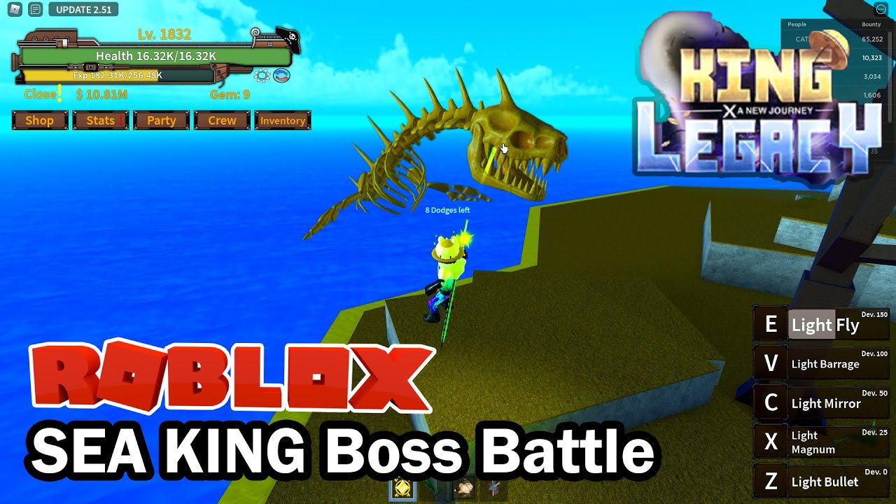 ROBLOX King Legacy SEA KING (Skull) Boss Battle - YouTube