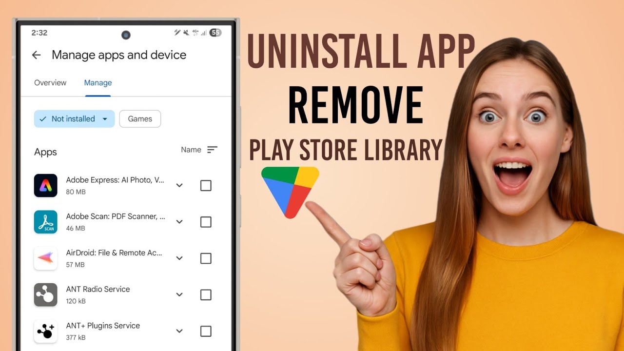 How to Uninstall App | Remove from Play Store Library | Problem Solved ...
