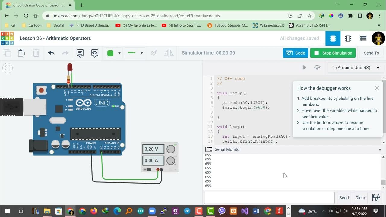 Arduino Simulator 26 Arithmetic Operator Youtube