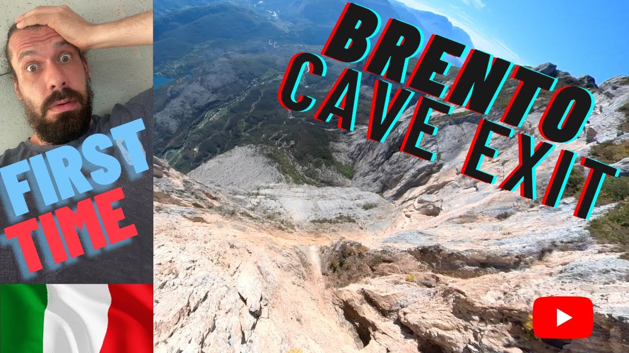 1st time wingsuit base Cave exit in Brento Italy - YouTube