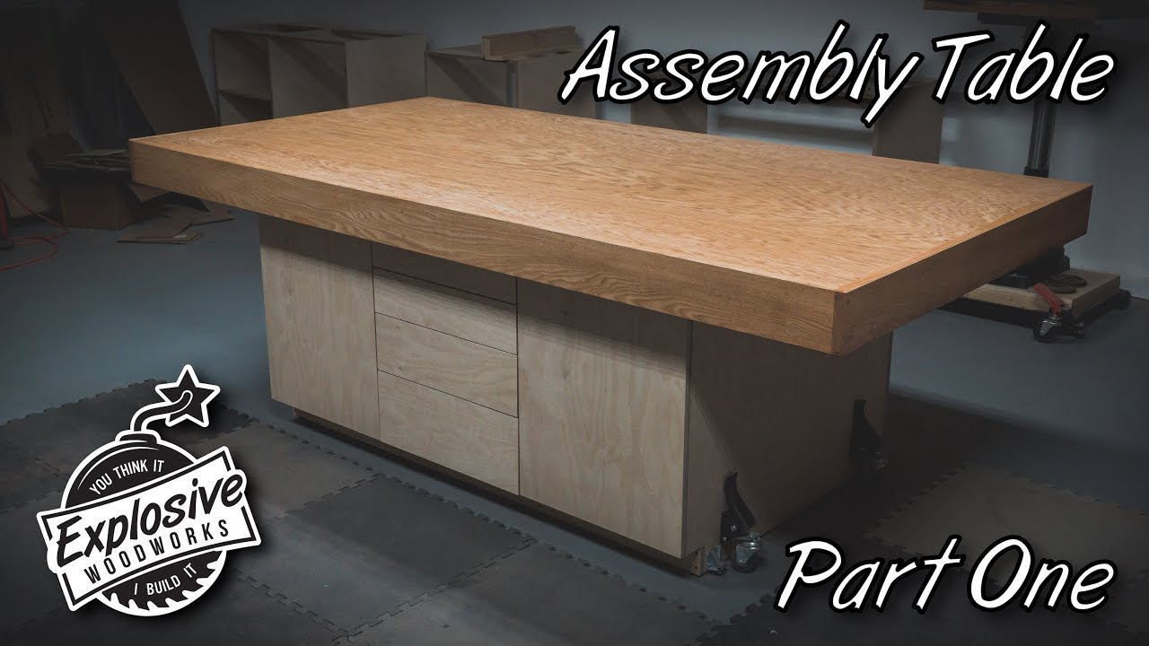 How I Built My Assembly Table w/ Tons of Storage - YouTube