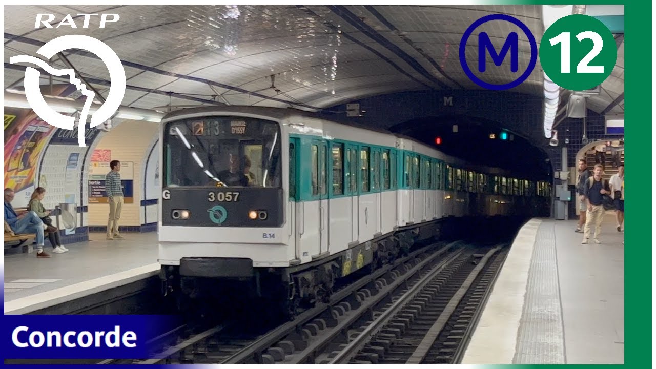 RATP - Ligne 12 - MF 67 à la station Concorde - Métropolitain - YouTube