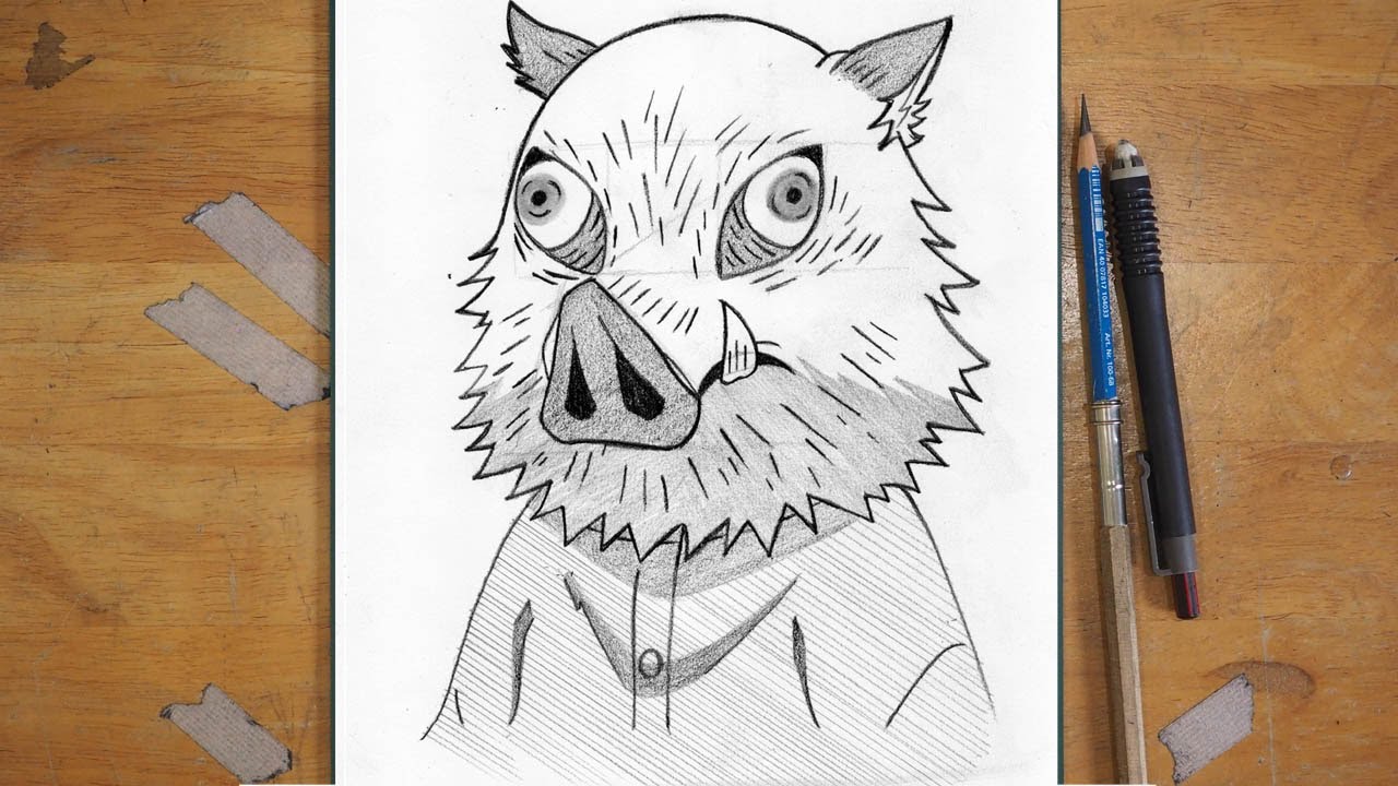 How to Draw Inosuke Hashibira | Step-by-Step Tutorial | Demon Slayer ...