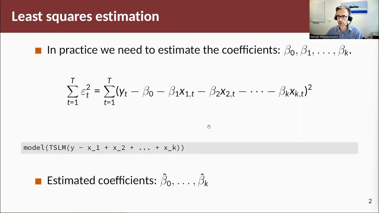 Forecasting Principles And Practice 7 2 Least Squares Estimation Youtube