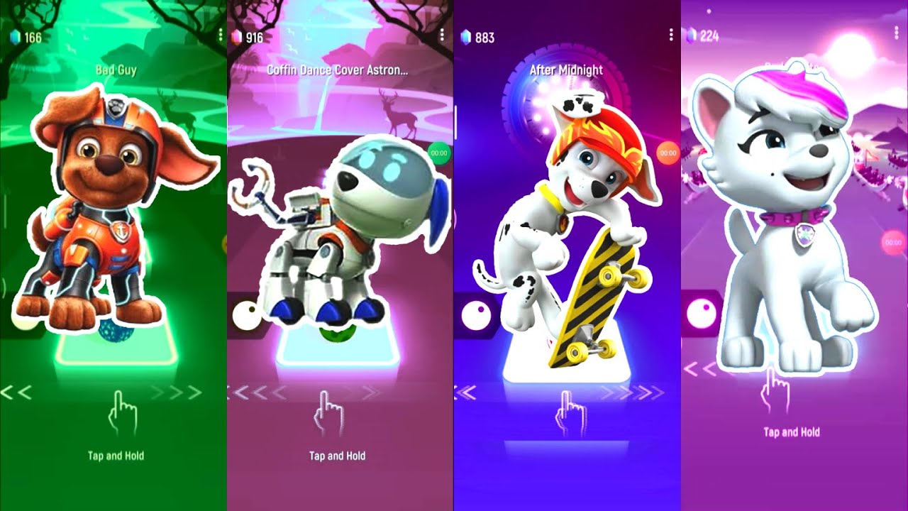 Super Paw Patrol _ Tiles Hop EDM Rush _ ZUMA 🆚 ROBO-DOG 🆚 MARSHALL 🆚 ...
