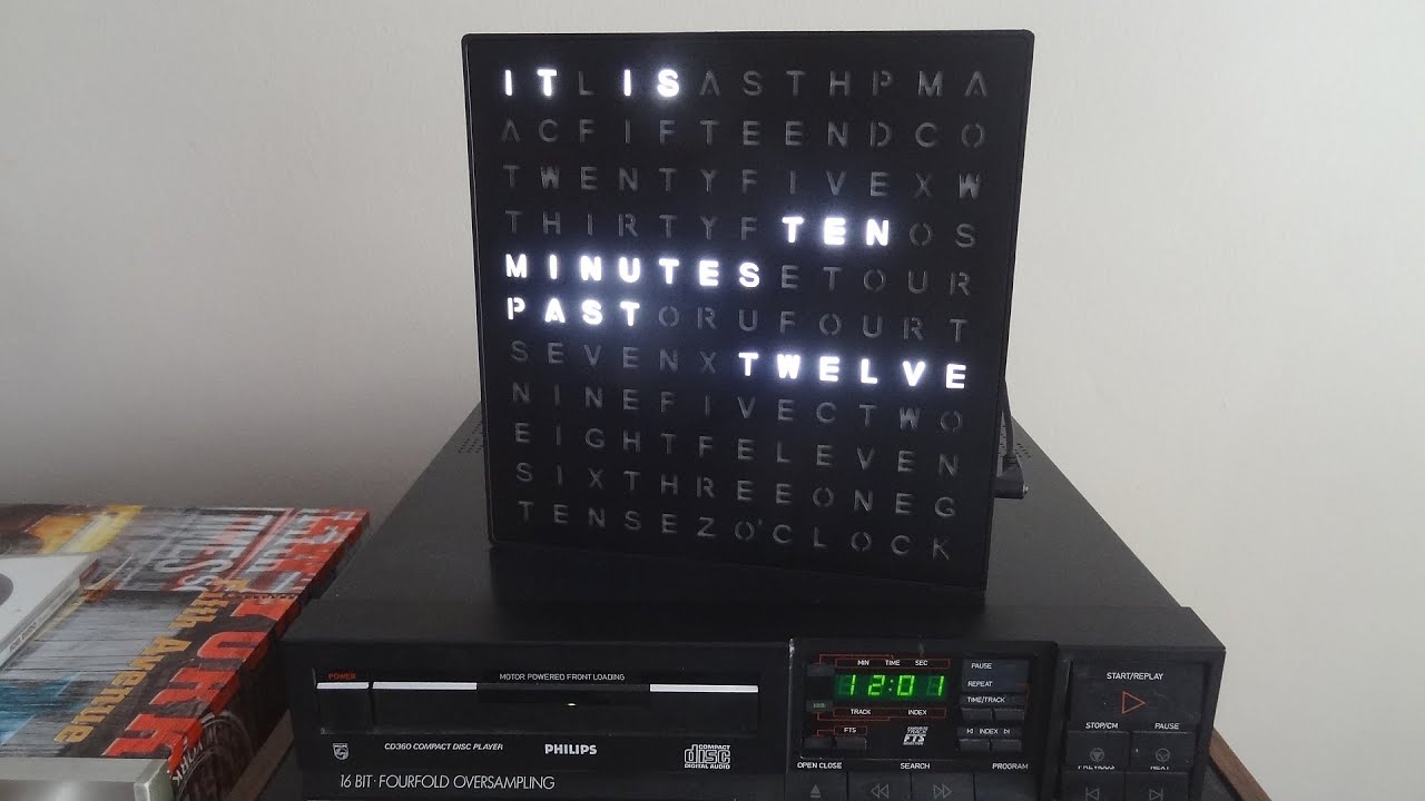 Word Clock. Tells theTime In Words. Novelty LED Light Up Word Clock ...