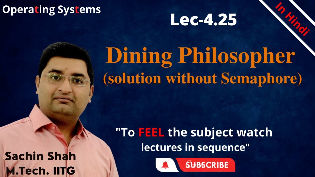 L4.25: Dining Philosopher problem and Non semaphore solution - YouTube