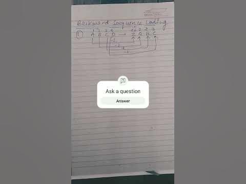 Backward sequence coding Iपश्चवर्ती अनुक्रम कोडिंग - YouTube