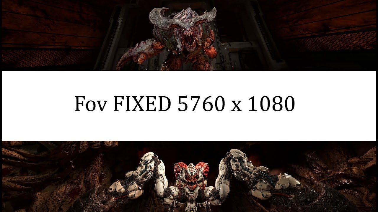 DOOM - Ultra-Violence *FOV fixed* triple screen walkthrough #5 END 3x ...